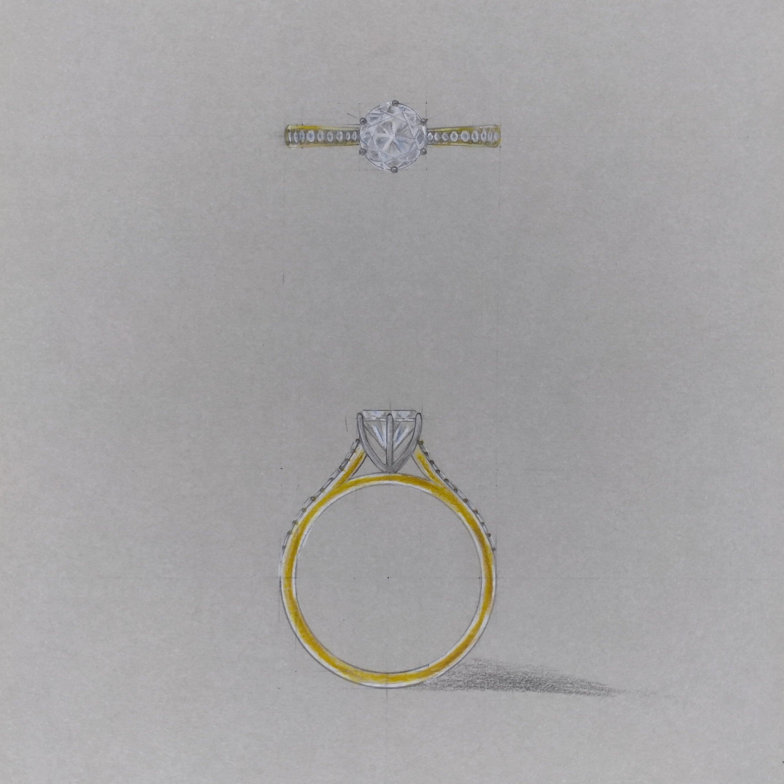 6 Claw Solitaire with Shoulder Diamonds – Renee Tania Jewellery