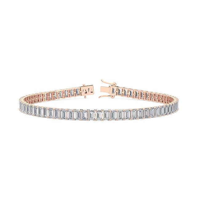 18kt Gold Lab Grown 7.07ct Emerald Cut Diamond Tennis Bracelet – Renee ...
